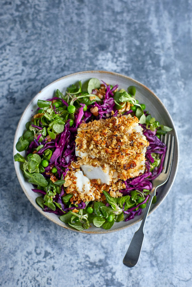 3-2-1: Herb and Walnut Crumbed Fish with Pickled Red Cabbage | The ...