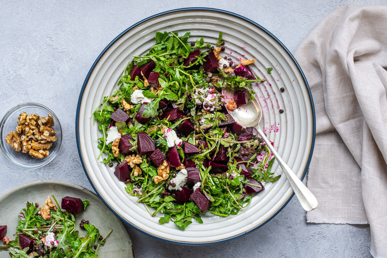 Balsamic Glazed Beetroot, Lentil, Goat's Cheese, Walnut and Rocket Salad | The Doctor's Kitchen
