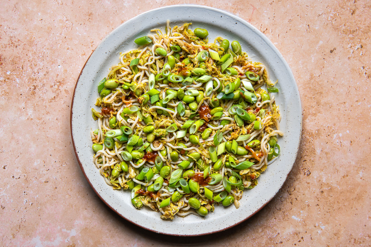 Brussels Sprout Stir Fry with Chilli Peanut Sauce and Konjac Noodles ...
