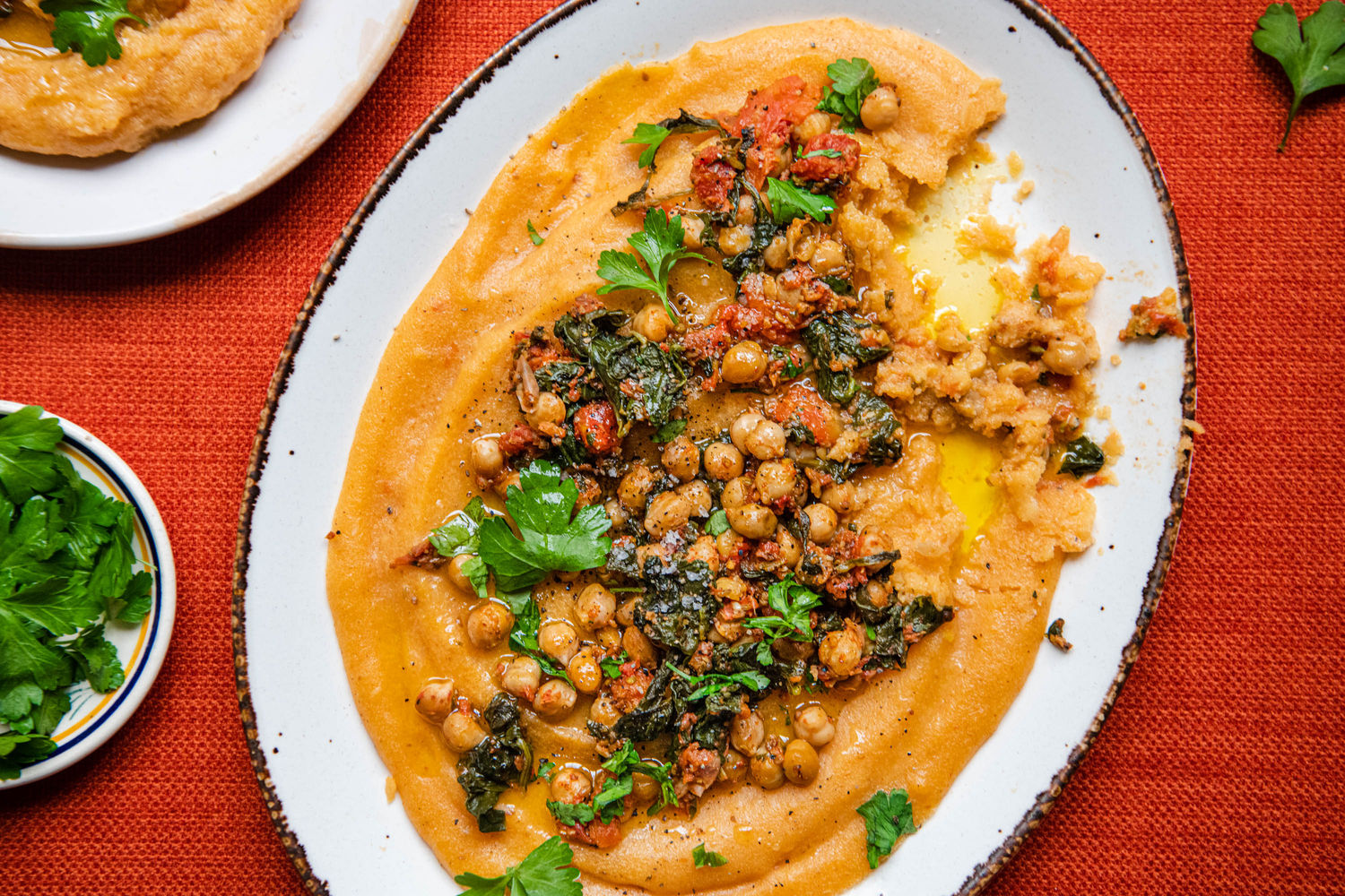 No Chop! Polenta & Green Herby Chickpeas | The Doctor's Kitchen