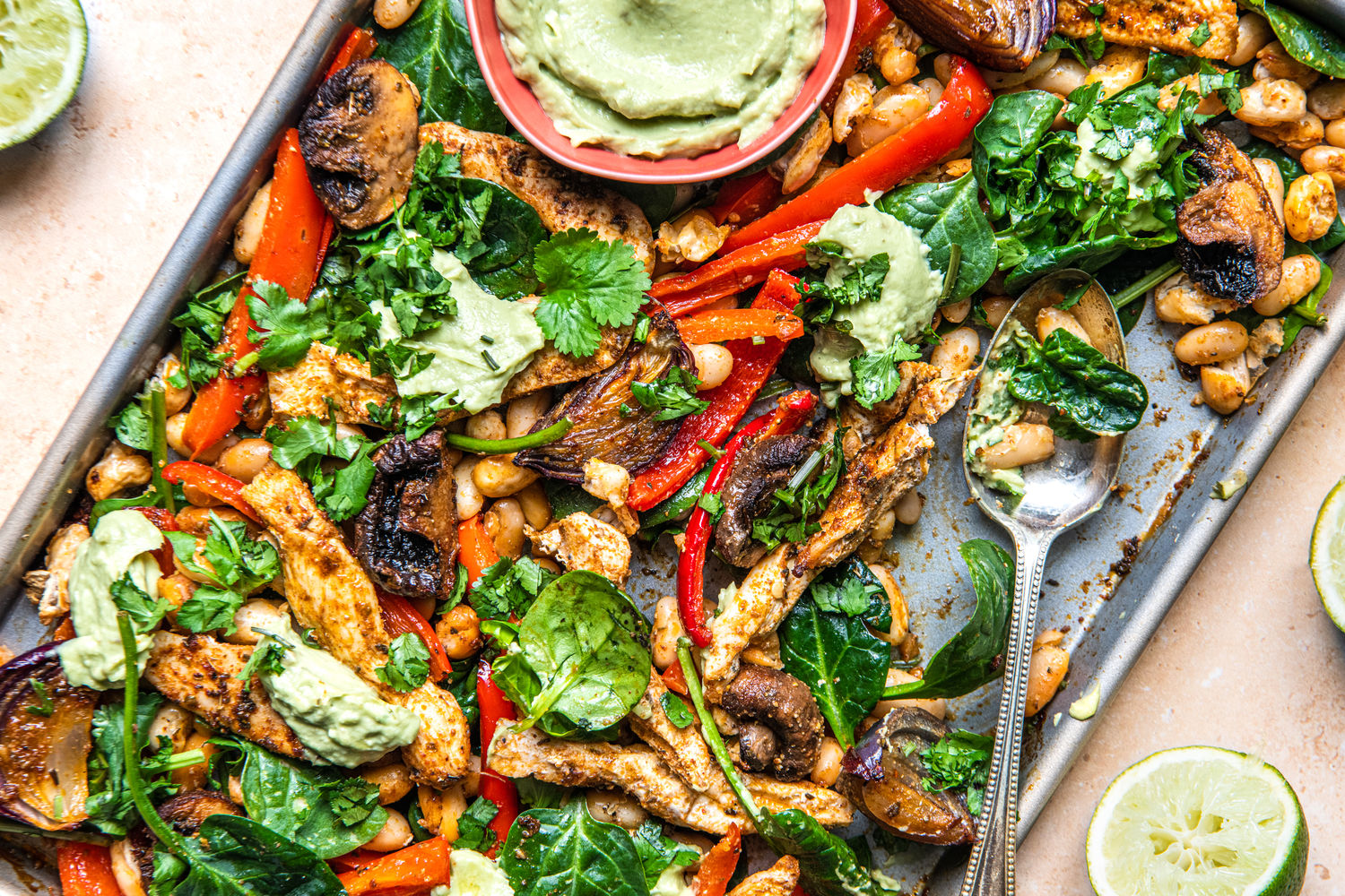 One Sheet Fajita Chicken, Beans and Vegetables | The Doctor's Kitchen