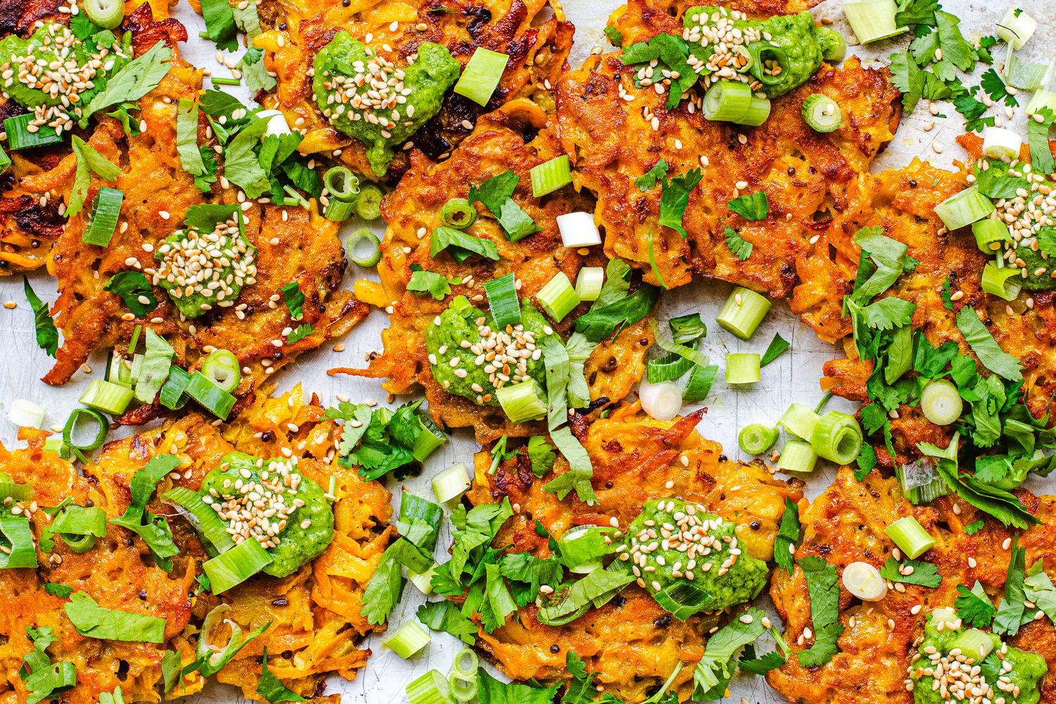 Spiced Parsnip and Sweet Potato Hash Browns with Coriander and Spring ...
