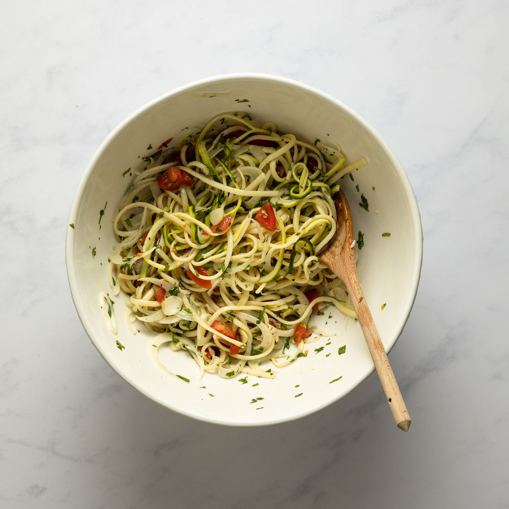 Courgette, Fennel & Fresh Tomato Pasta Salad with Toasted Pine Nuts ...
